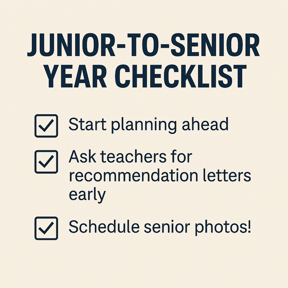 Junior-to-Senior Year Checklist : What Juniors Need to Know to Be Ready ...