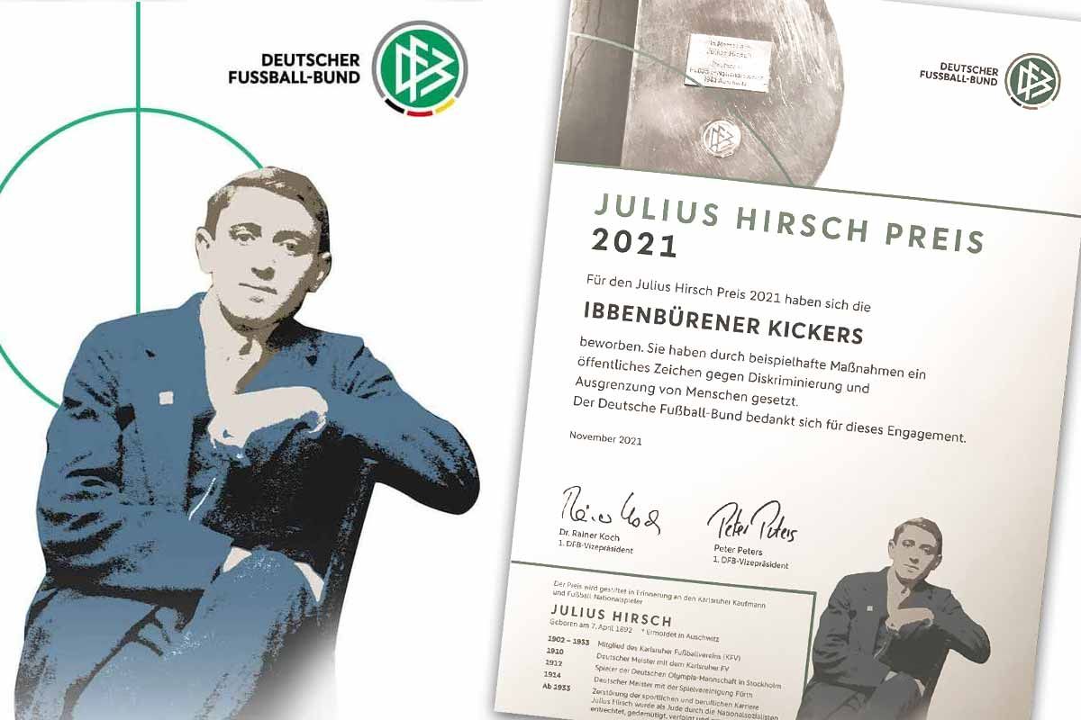 Ibbenbürener Kickers erhalten Julius-Hirsch Urkunde 2021
